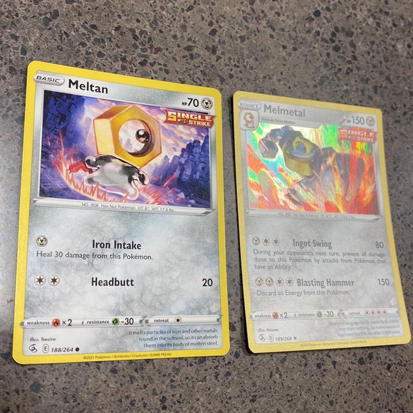 Pokemon | Toys | Meltan Melmetal Single Strike Pokmon Cards | Poshmark
